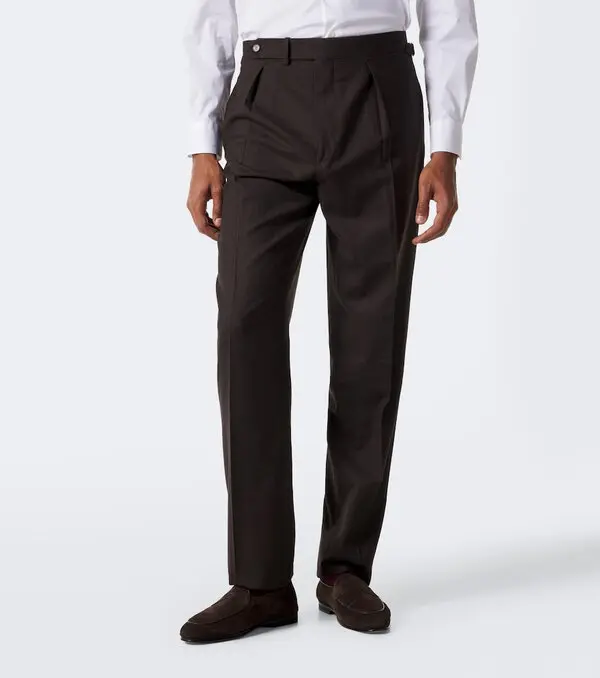 Dunhill Wool And Cashmere Flannel Tapered Pants