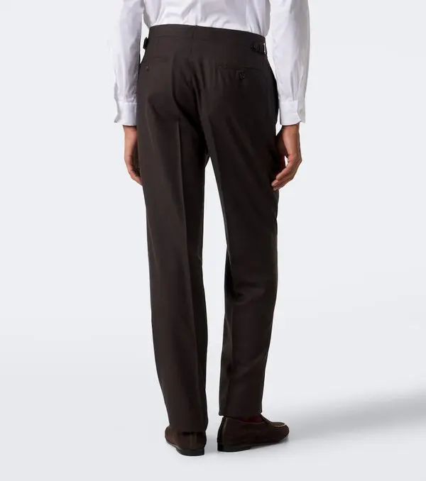 Dunhill Wool And Cashmere Flannel Tapered Pants