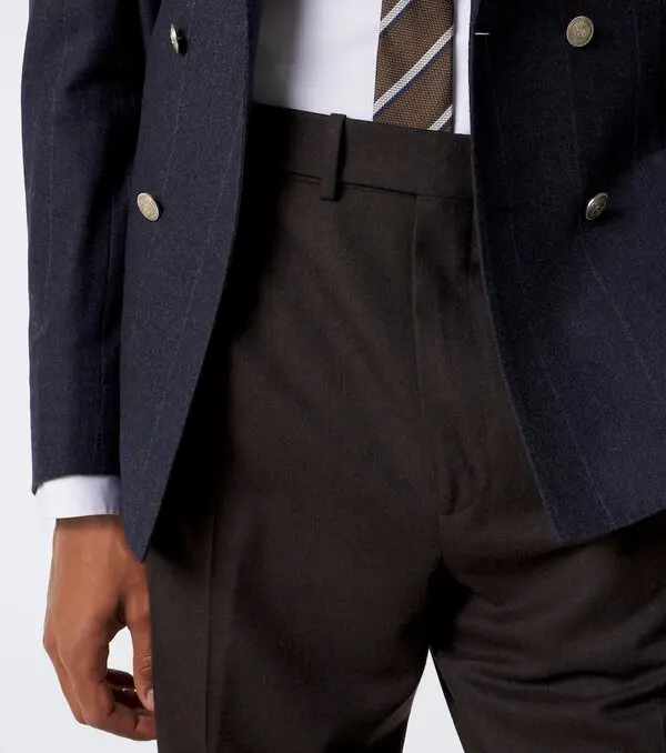 Dunhill Wool And Cashmere Flannel Tapered Pants