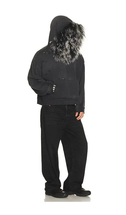 STRIKE OIL Thrashed Sweatshirt With Detachable Hood