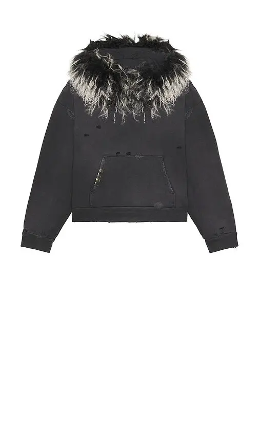 STRIKE OIL Thrashed Sweatshirt With Detachable Hood