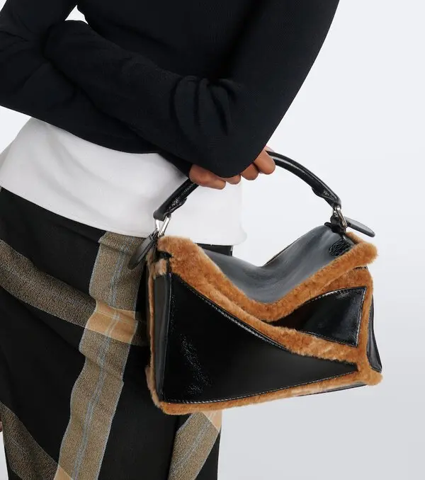 Loewe Puzzle Aviator Small Leather Top-handle Bag