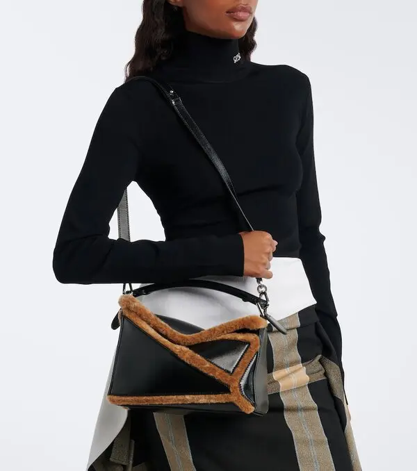 Loewe Puzzle Aviator Small Leather Top-handle Bag