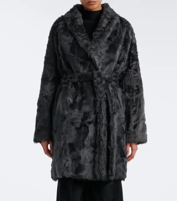 YVES SALOMON Shearling Wrap Coat