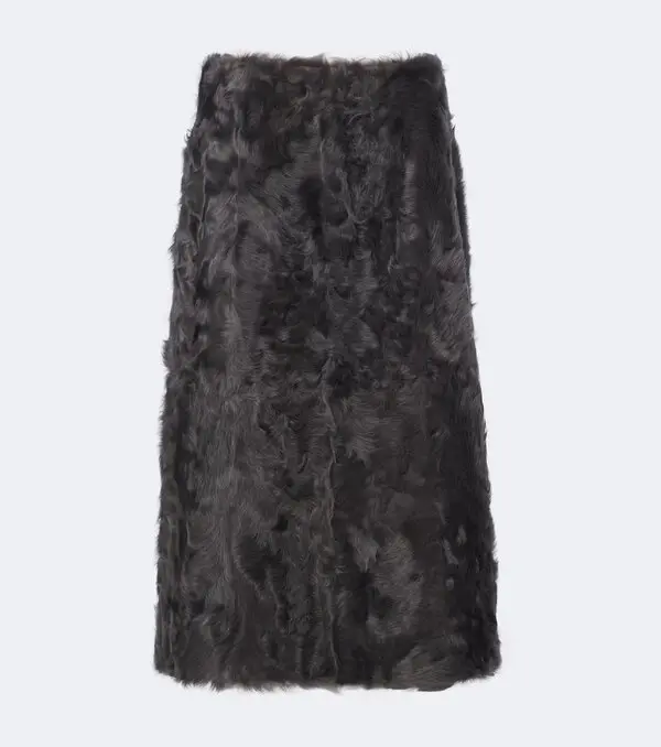 YVES SALOMON Shearling Midi Skirt