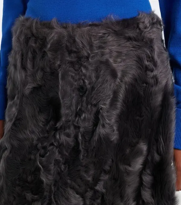 YVES SALOMON Shearling Midi Skirt