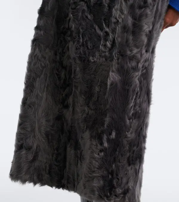YVES SALOMON Shearling Midi Skirt