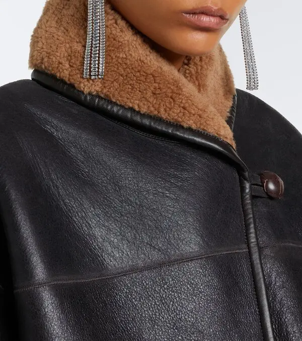 Isabel Marant Étoile Charina Shearling-trimmed Leather Jacket