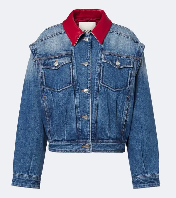 Isabel Marant Étoile Devyn Leather-trimmed Denim Jacket