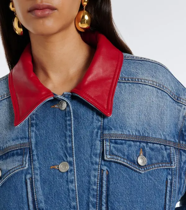 Isabel Marant Étoile Devyn Leather-trimmed Denim Jacket