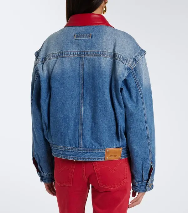 Isabel Marant Étoile Devyn Leather-trimmed Denim Jacket