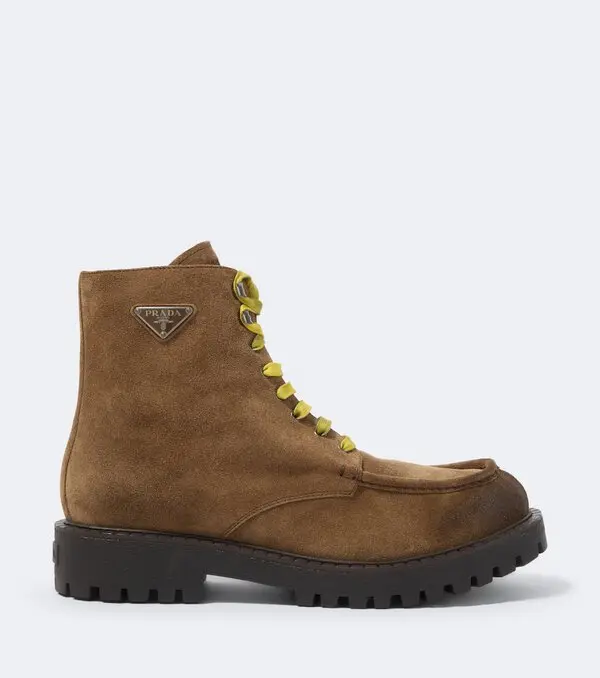 Prada Suede Lace-up Boots