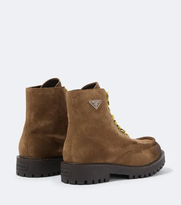 Prada Suede Lace-up Boots