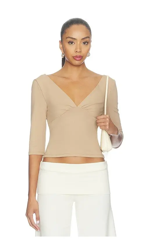 Lioness Canyon Top In Tan - Camel