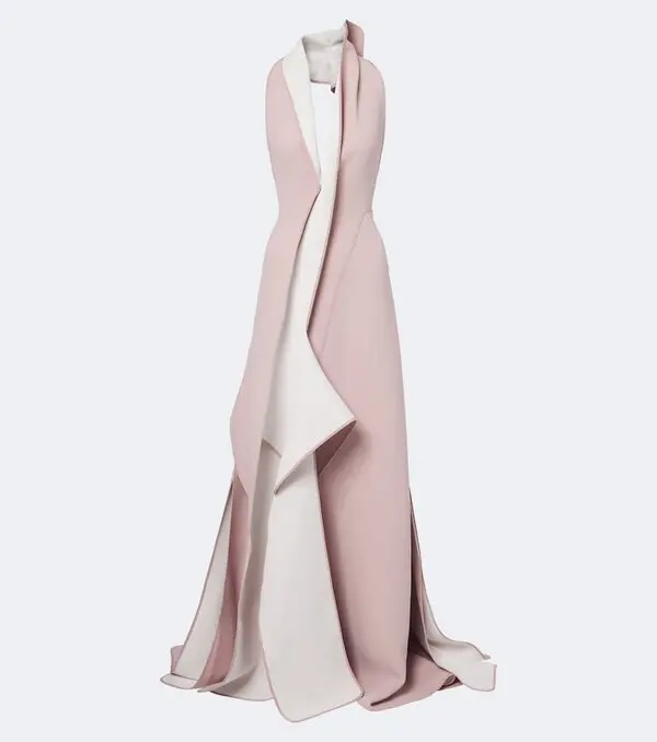 Maticevski Allude Asymmetric Draped Jersey Gown