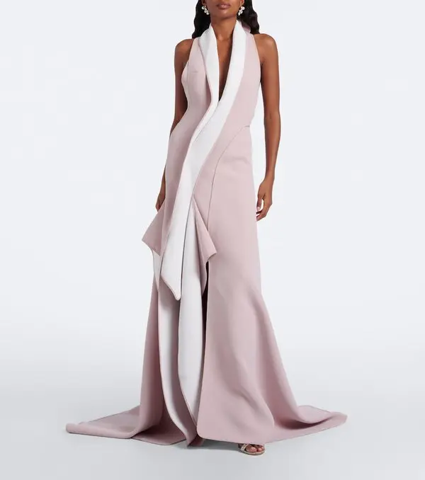 Maticevski Allude Asymmetric Draped Jersey Gown