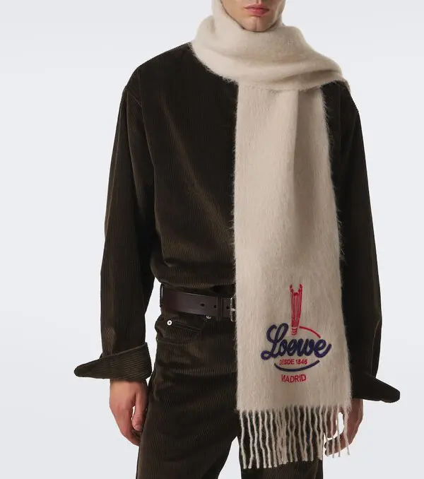 Loewe Logo Alpaca And Wool Scarf