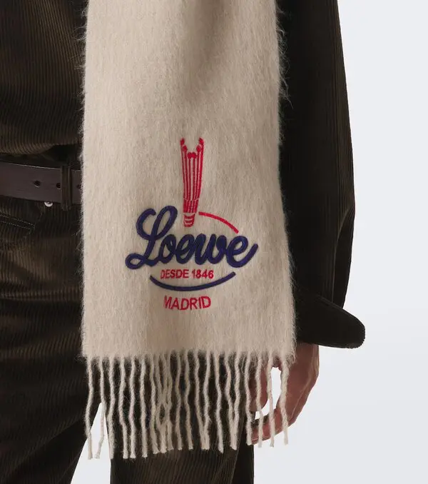 Loewe Logo Alpaca And Wool Scarf