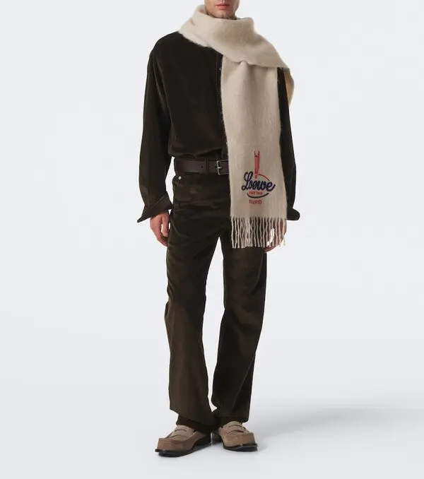 Loewe Logo Alpaca And Wool Scarf
