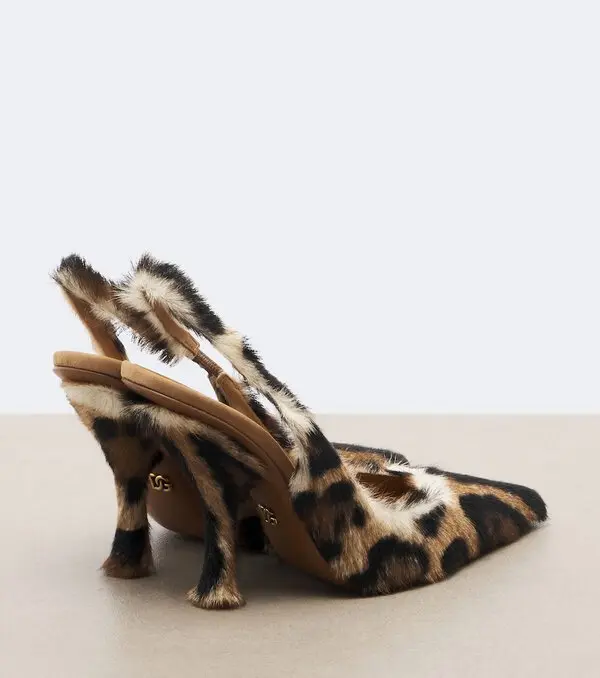 Dolce & Gabbana Leopard-print Calf Hair Slingback Pumps
