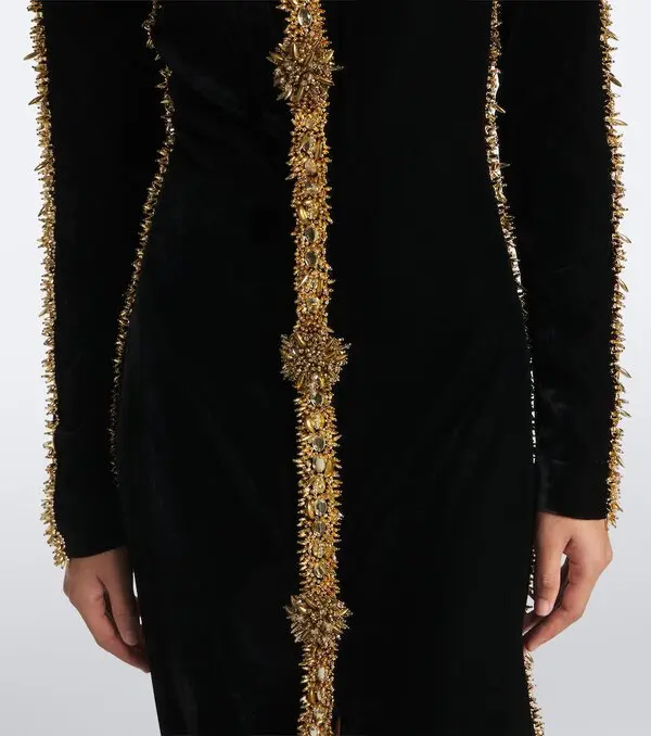 Balmain Embellished Velvet Gown