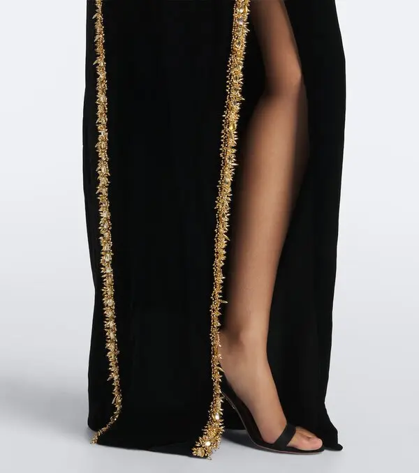Balmain Embellished Velvet Gown