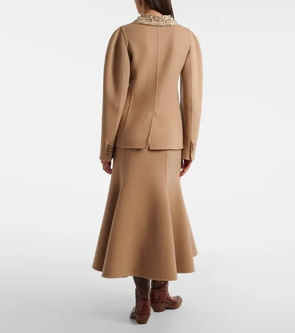 Gabriela Hearst Patterson Cashmere Midi Skirt