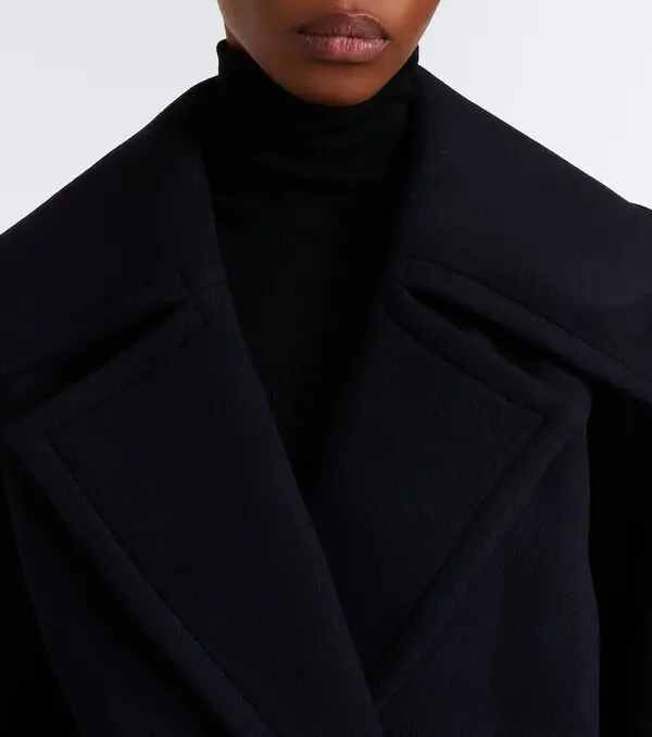 PATOU Belted Wool And Silk Peacoat
