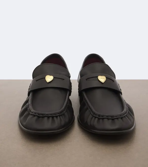 Chloé Letti Leather Penny Loafers