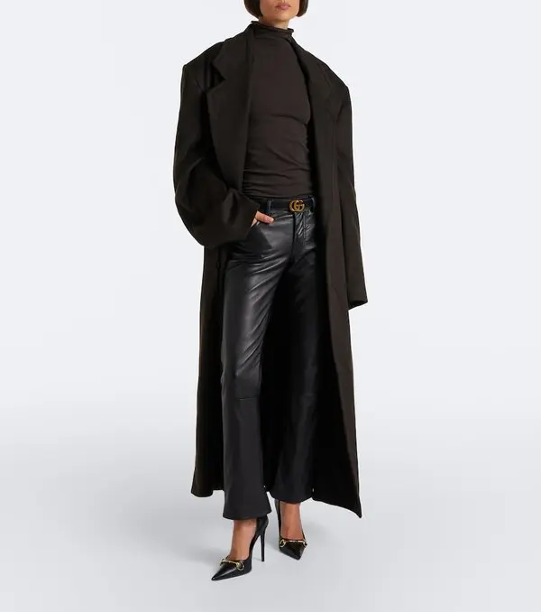 Gucci Leather Straight Pants