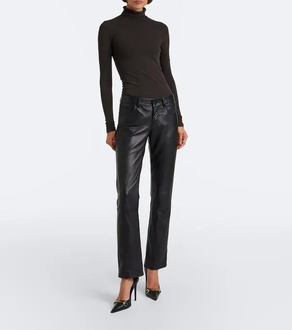 Gucci Leather Straight Pants