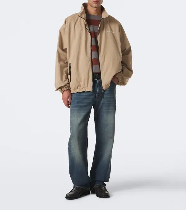 Miu Miu Cotton Gabardine Blouson Jacket - Beige