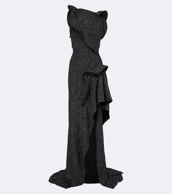 Maticevski Flashpoint Ruffled Asymmetric Gown