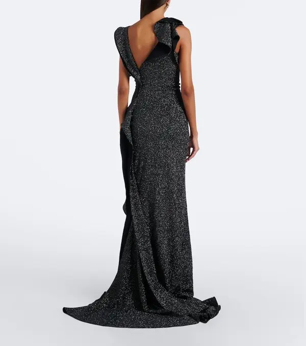 Maticevski Flashpoint Ruffled Asymmetric Gown