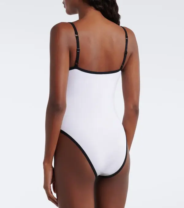 Versace La Medusa Ribbed-knit Cotton-blend Bodysuit