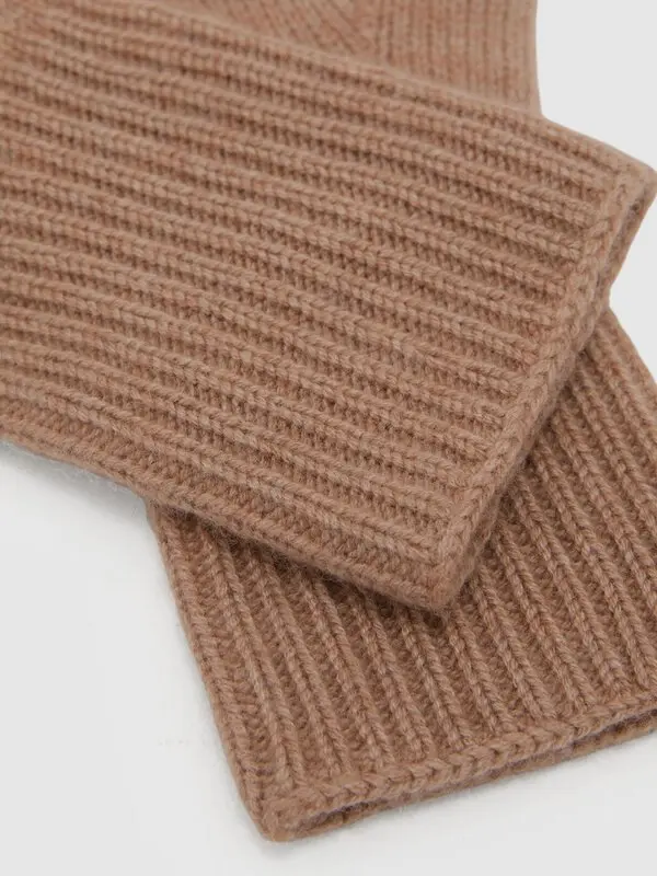 REISS Issie Wool-blend Knitted Gloves With Cashmere - Camel