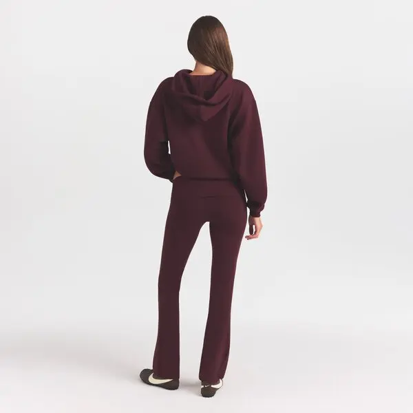 SKIMS Hoodie With Embossed Logo | Red | | Cotton Fleece