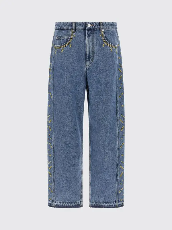 Isabel Marant Étoile Jorian Baggy Wide-leg Embroidered Denim Jeans - Blue