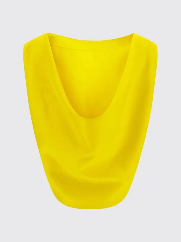 Balenciaga Sleeveless Wool And Silk Blend Top With U-neck