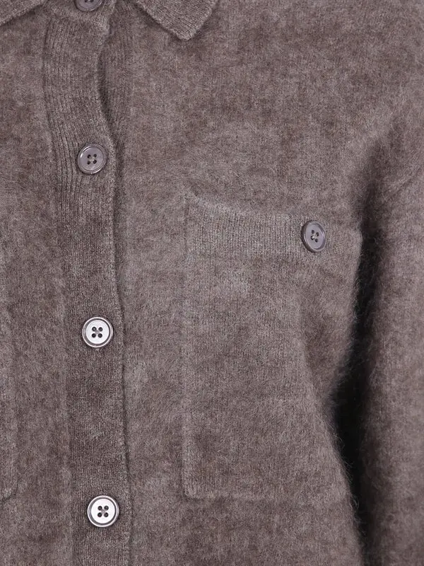 PAROSH Wool And Yak Blend Cardigan P.a.r.o.s.h. With Applied Patch Pockets