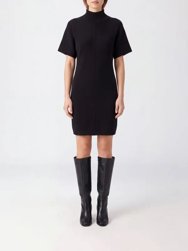 Federica Tosi Knit Sheath Mini Dress In Wool And Cashmere With Mock Neck