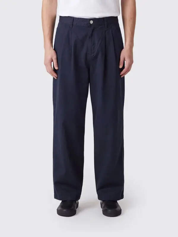 Carhartt Work In Progress Brockman Wide-leg Cotton Twill Trousers With Pleats