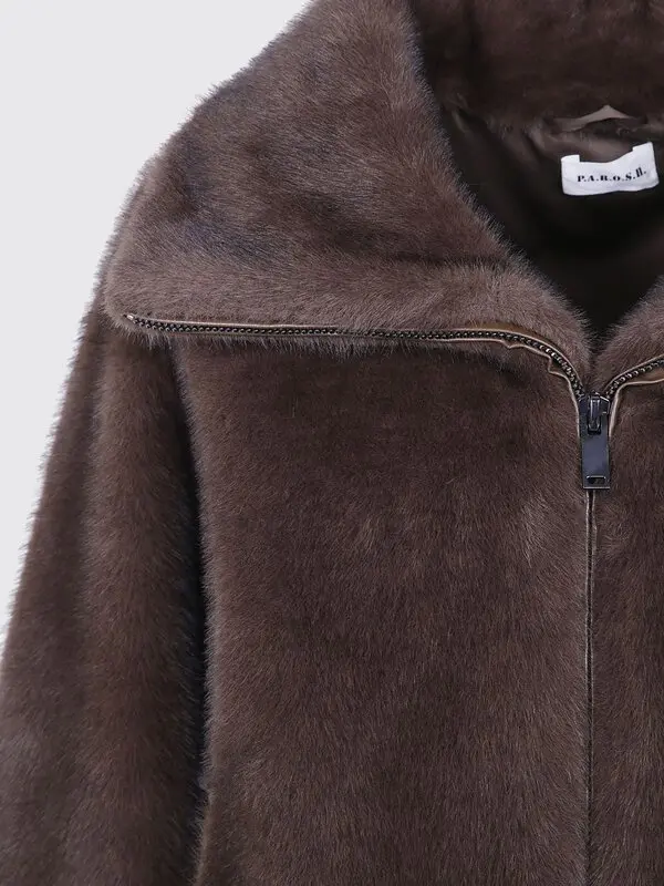 PAROSH P.a.r.o.s.h. Short Faux Fur Jacket With Collar And Zip Closure