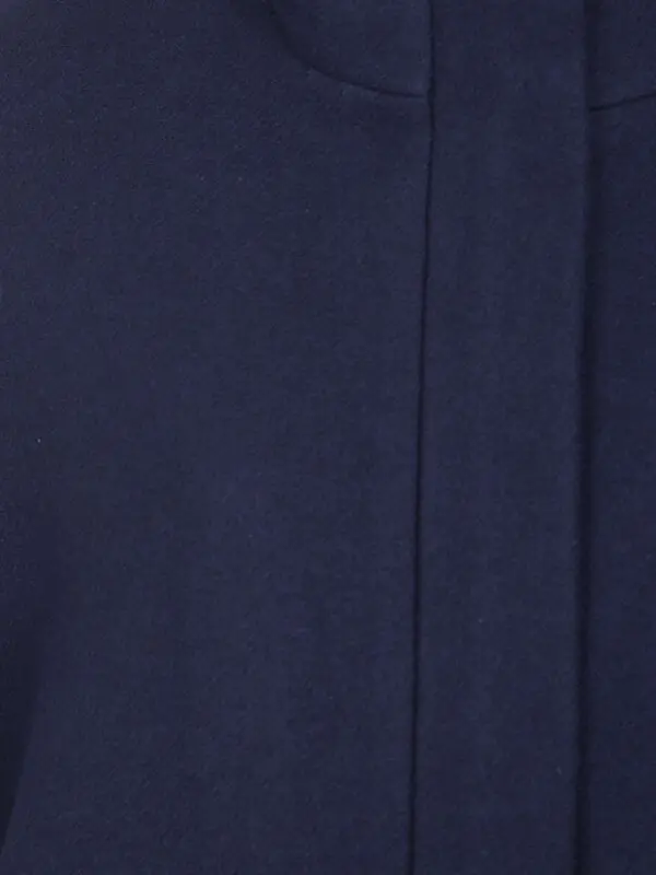 Dries Van Noten Wool-blend Short Coat With Balloon Sleeves And Funnel Neck - Blue