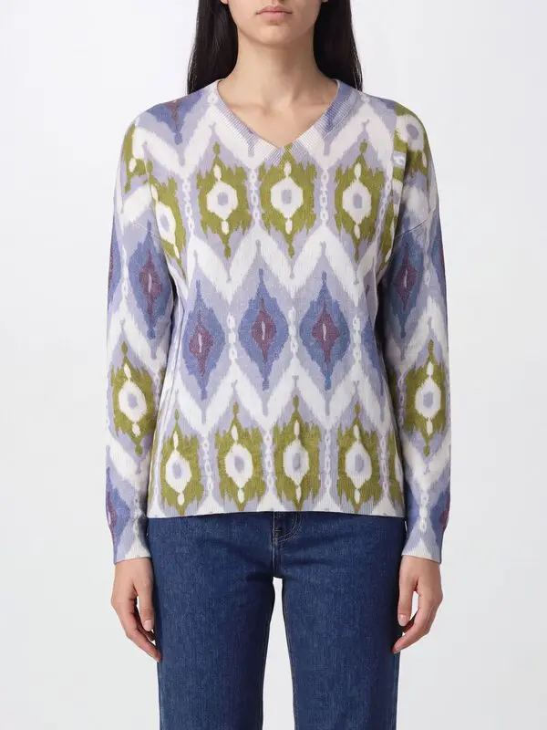 IN BED WITH YOU Tie-dye Pure Wool V-neck Cardigan With Button Front