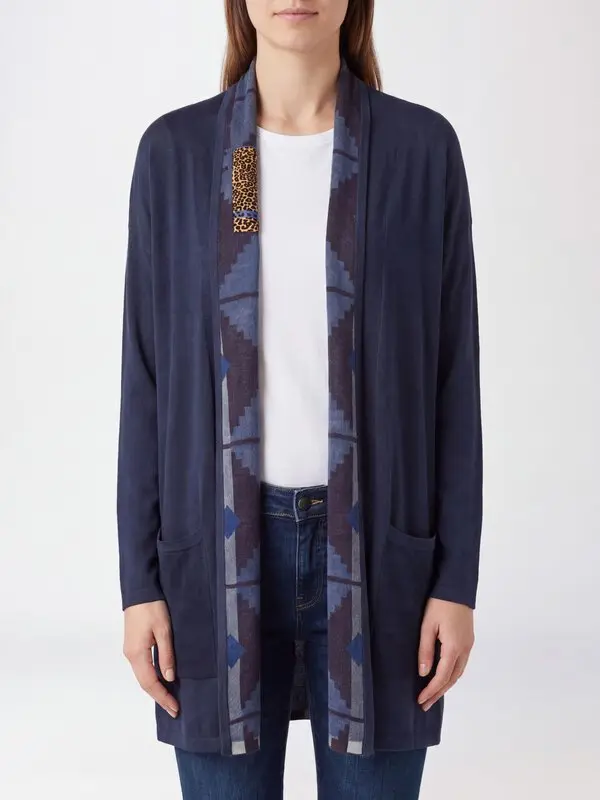 IN BED WITH YOU Open-front Pure Wool Cardigan With Contrast Trims - Multicolor