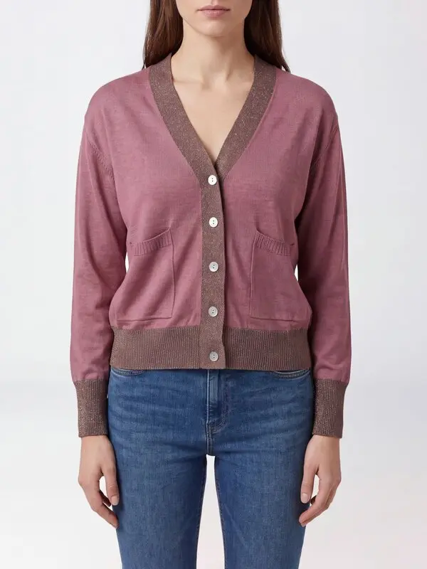 IN BED WITH YOU Wool And Lurex V-neck Cardigan With Dropped Shoulders - Multicolor