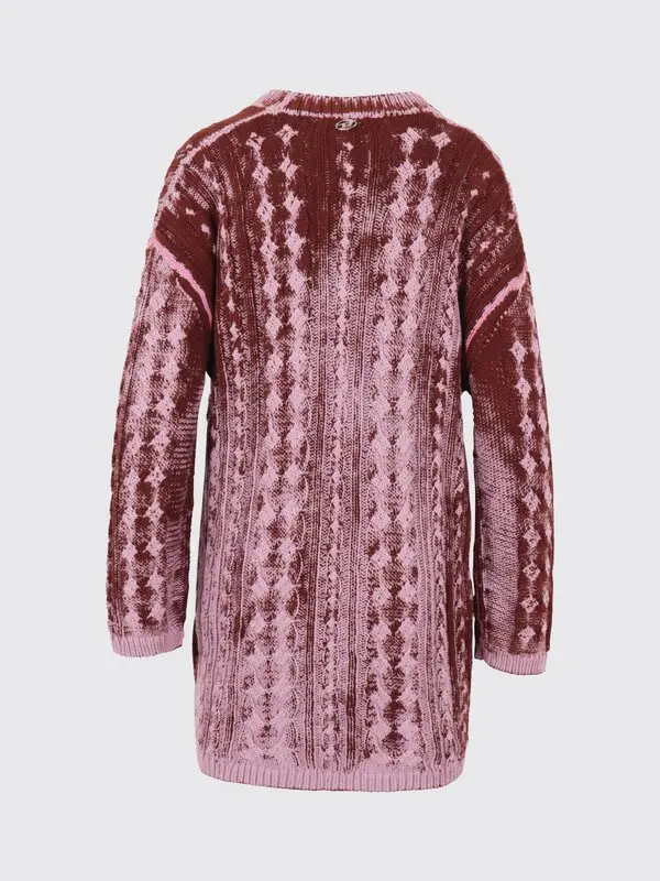 DIESEL® Oversized Abstract Pattern Viscose Knit Mini Dress With V-neck