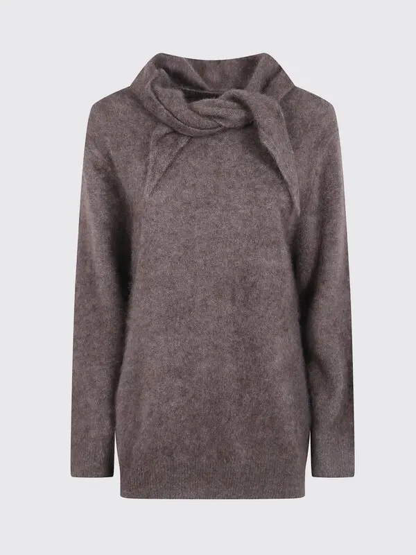 PAROSH Scarf-neck Jumper P.a.r.o.s.h. In Yak And Wool Blend With Long Sleeves