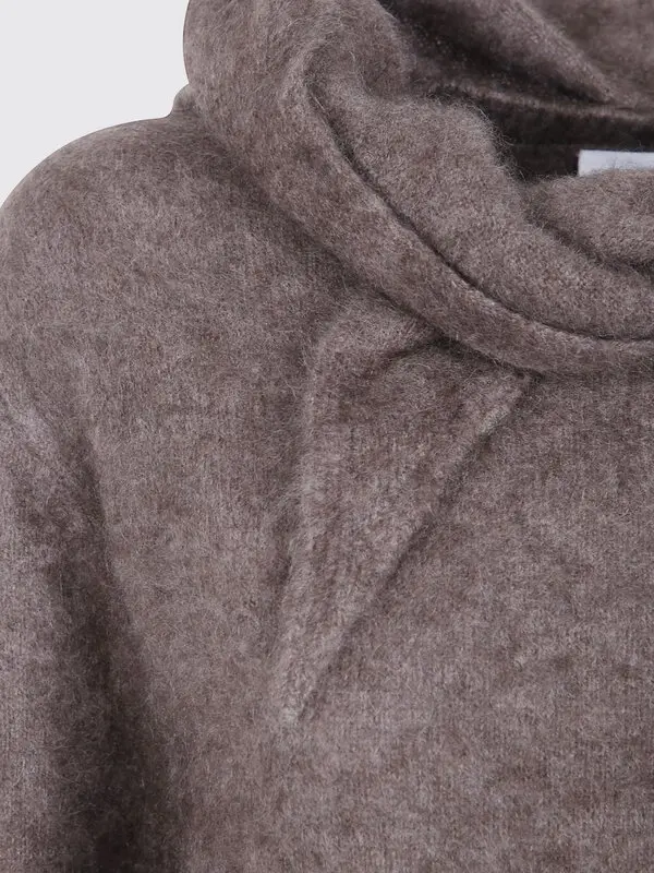PAROSH Scarf-neck Jumper P.a.r.o.s.h. In Yak And Wool Blend With Long Sleeves